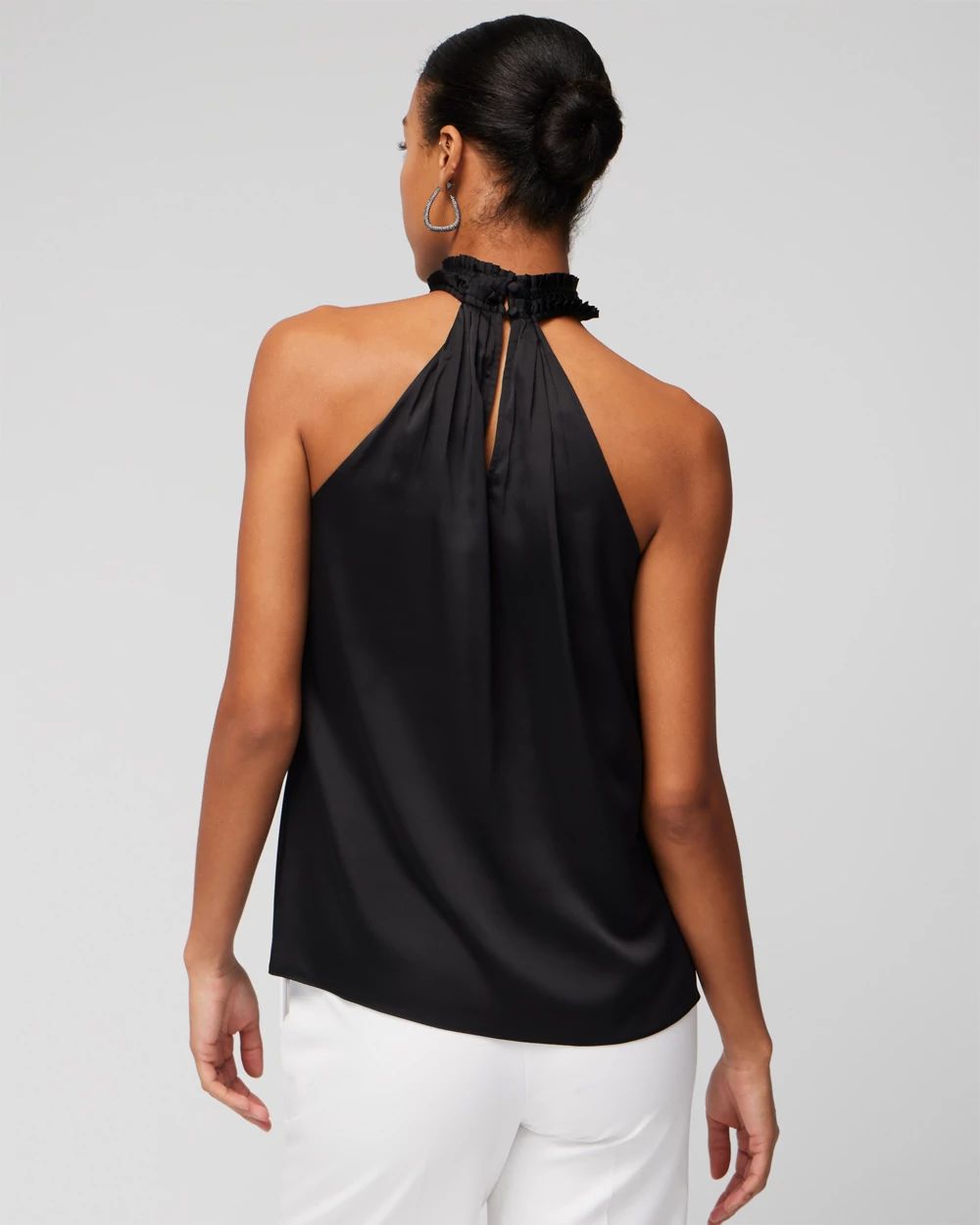 Halter Pleated Shell | White House Black Market
